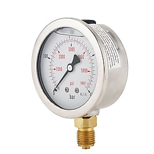 Dial Hydraulic Pressure Gauge Meter Pressure Gauges Vacuum Air Compressor Hydraulic Pressure Gauge 0-400BAR 0-5800 PSI G1/4 63mm
