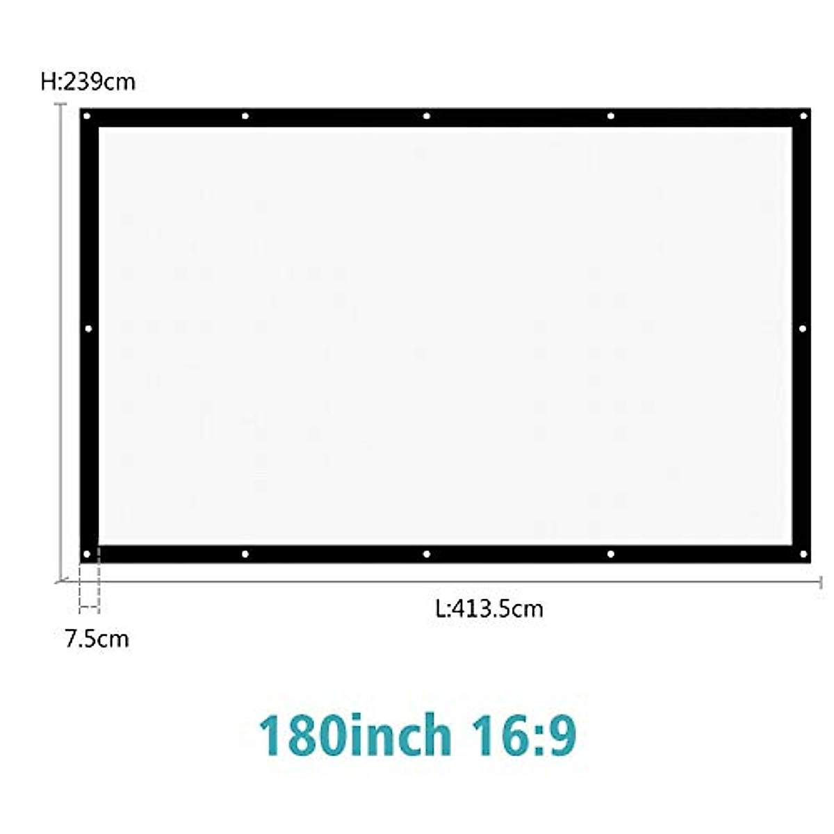 n/a 180/200/250/300 Inch Projection Projector Screen 16:9 Fold Portable Screen Canvas Matt White for Home Film Wall Mounted (Size : 250 inch)