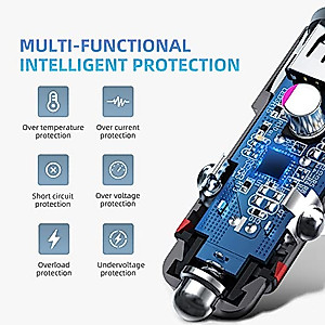 Wyssay Fast Mini Charger,36W Metal Car Charger Adapter, Dual Port USB Automobile Chargers Compatible with iPhone 13 12 11 Pro Max 8 Plus 7 6s, Samsung Galaxy S21/10/9/8/7,iPad (Sliver-2QC3.0)