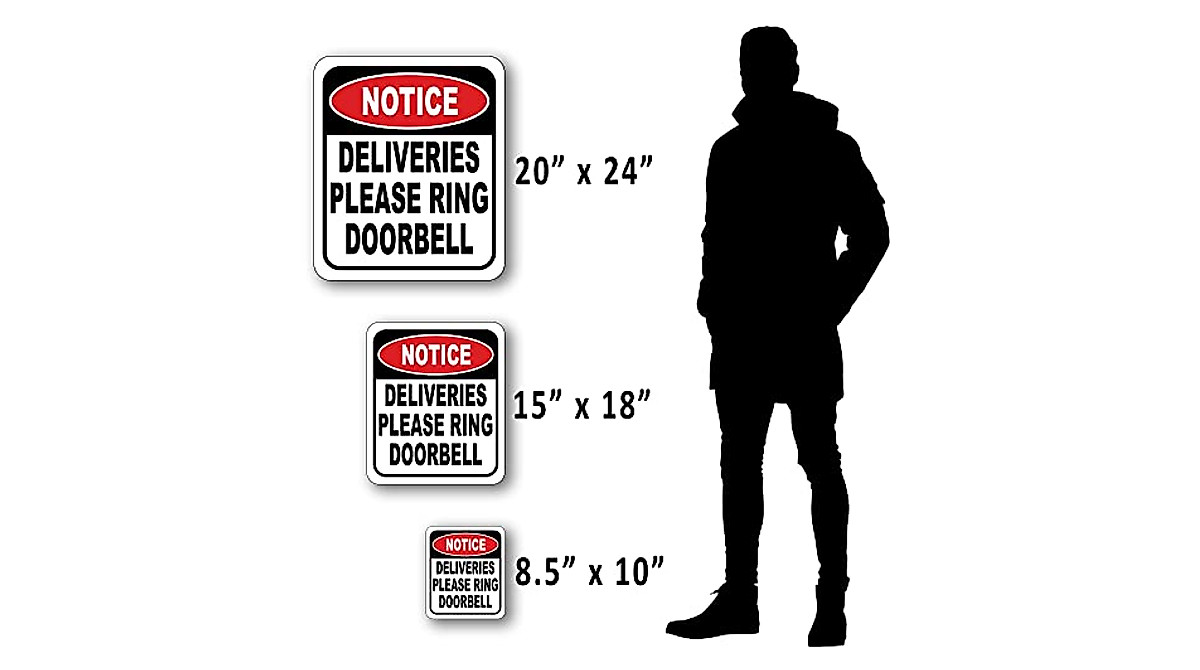 Delivery Sign for Packages - Durable Aluminum Outdoor Indoor Sign