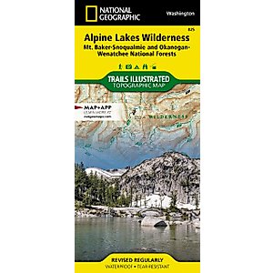 Alpine Lakes Wilderness Map [Mt. Baker-Snoqualmie and Okanogan-Wenatchee National Forests] (National Geographic Trails Illustrated Map, 825)