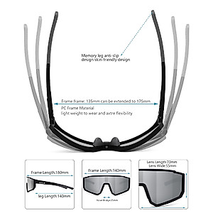 Pro Acme Polarized Sports Sunglasses for Men Women，UV Protection Lens Glasses For Baseball Cycling Running Fishing Sports (Silver Mirror+Green Mirror)