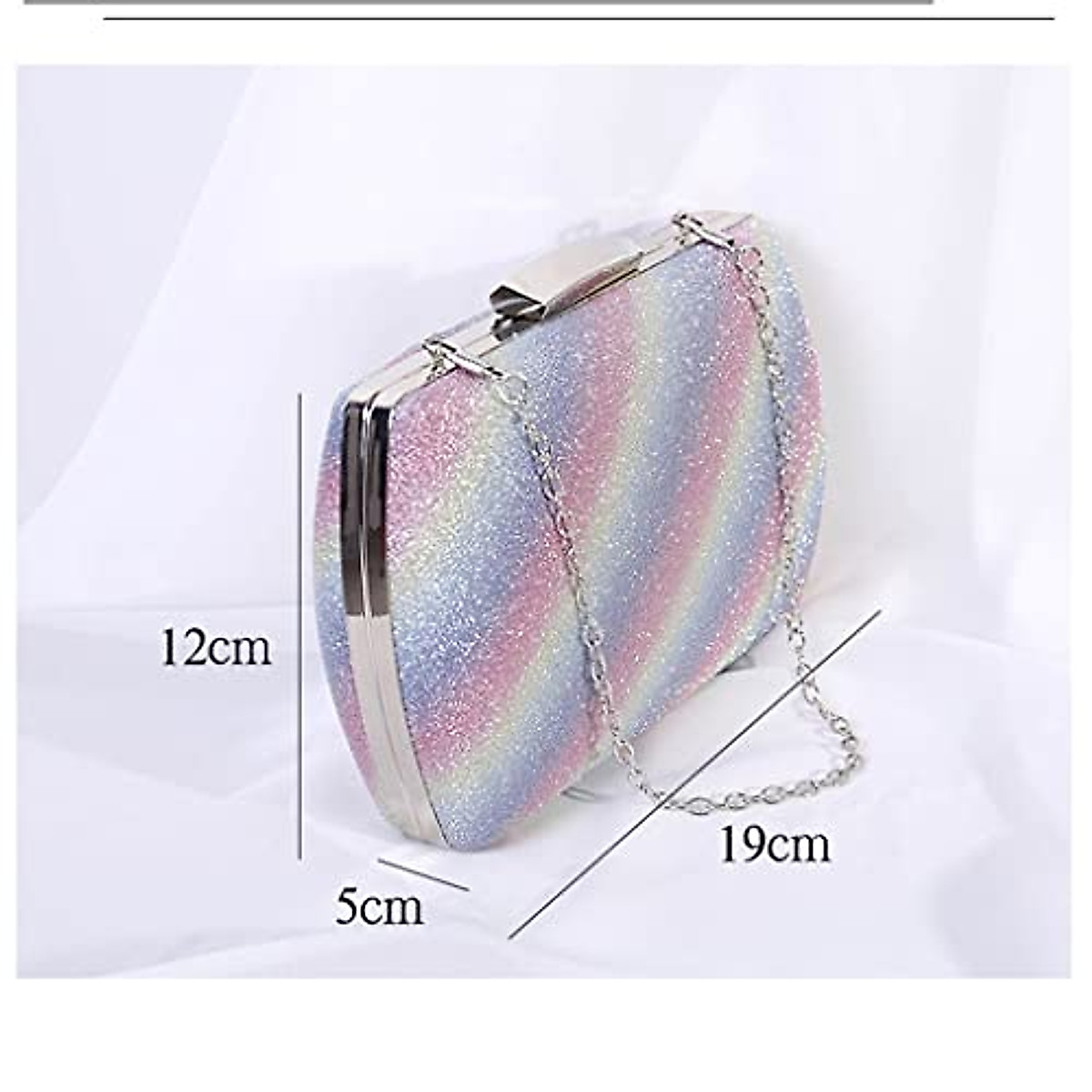 MXIAOXIA Metal Rainbow Clutch Women Crystal Evening Bags Clutches Party Cocktail Purses and Handbag