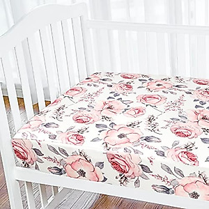 Baby Car Seat Cover and Crib Sheet, Winter Carseat Cover Girls, Floral Crib Fitted Sheet, Pink Flower