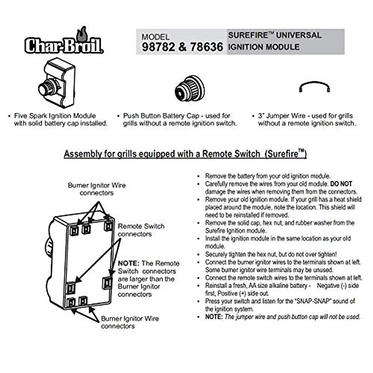 Char-Broil Electronic Ignition Module