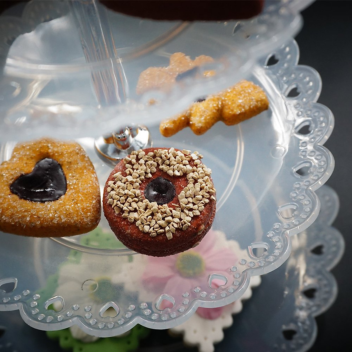 Artliving 3-tier Plastic Cake Stand-Dessert Stand-Cupcake Stand-Tea Party Serving Platter Clear Silver