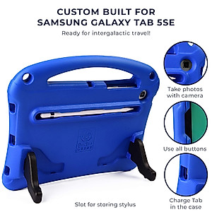 Bam Bino Space Suit Rugged Kids Case for Samsung Galaxy Tab S5e 10.5, Designed in Australia for Children, Built-in Screen Protector, Handle, Stand, Pencil Holder, Shoulder Strap (Galactic Blue)