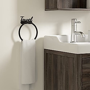 Bathroom Towel Ring Black Towel Ring, Hand Towel Holder for Bathroom Wall, Bathroom Tower Holder, Stainless Steel to Prevent Corrosion or Rusting