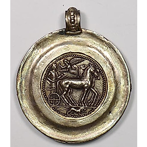 Collectible Coin Italy 1960 's Silver Medallion in bezel w/embedded beads 34,9grams silver (1.11oz) 45mm diameter BU0698