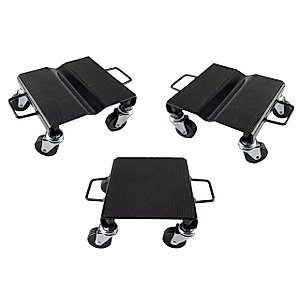 VCT PRO #01131 3Pc 1500lb Capacity Heavy Duty V-Slide Anti-slip Rubber Pads Snowmobile Dolly Set