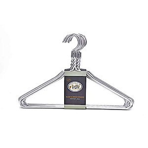 Quality Hangers Silver Aluminum Metal Coat Hangers Heavy Duty Suit Hangers 10 Pack (Adult Size Coat Hanger)