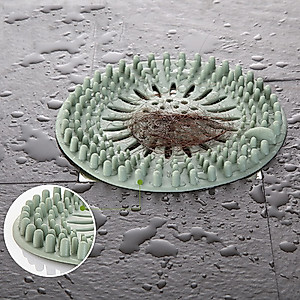 JESSKYLOVE 5pcs Hair Catcher Durable Silicone Hair Stopper Shower Drain Covers Easy to Install and Clean Suit for Bathroom Bathtub and Kitchen