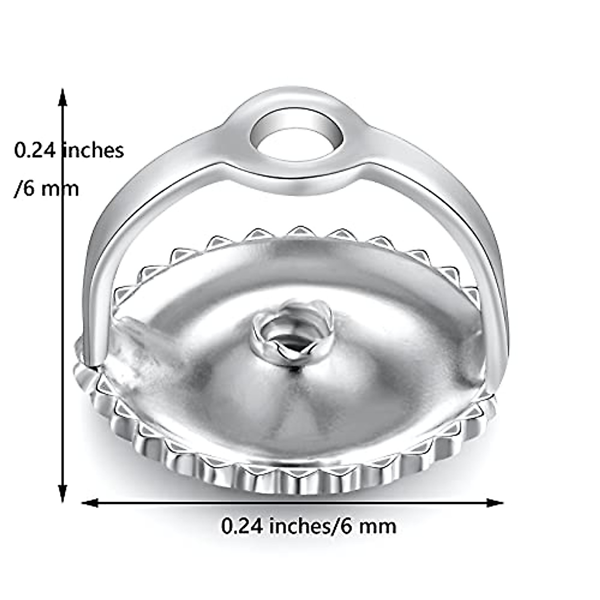 2 Pairs 18k Gold Plated Earring Screw Backs Replacement Sterling Silver Screw On Earring Backs for Diamond Studs, Hypoallergenic Secure Locking Earring Backs for Kid White Gold 6mm