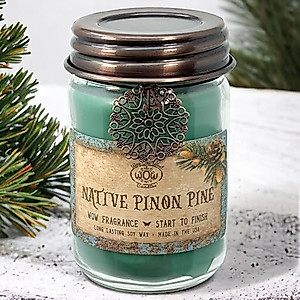 Scented Candle for Home by Way Out West Candles - Long Lasting Home Fragrance or Essential Oils - Small Candles Gifts for Women - 12 Oz Native Piñon Pine Natural Pine Soy Candles - Made in USA