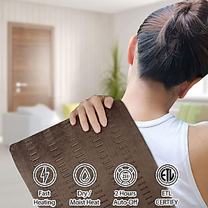 ZXU Electric Heating Pad for Back Pain and Cramps Relief, 12” x 24” Ultra Soft Hot Heated Pad with Moist Heat Therapy and Auto Shut-Off for Neck,Shoulder, Machine Washable