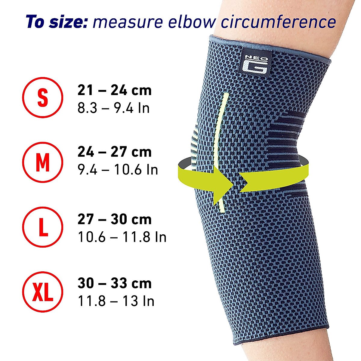 Neo G Elbow Support for Tennis, Golf, Sports, Tendonitis, Joint Pain Relief - Tennis Elbow Support - Golfers Elbow Brace Arm Support - Multi Zone Elbow Compression Sleeve - Breathable, Lightweight - M