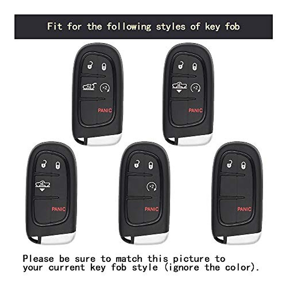 TANGSEN Smart Key Fob Case Compatible with Dodge RAM Jeep Cherokee 3 4 5 Button Keyless Entry Remote Control Accessories Personalized Double Protective Cover Plastic Carbon Fiber Pattern Red Silicone