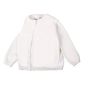 COTTON FAIRY Baby Girl Knitted Cardigan Sweater White 24 Months