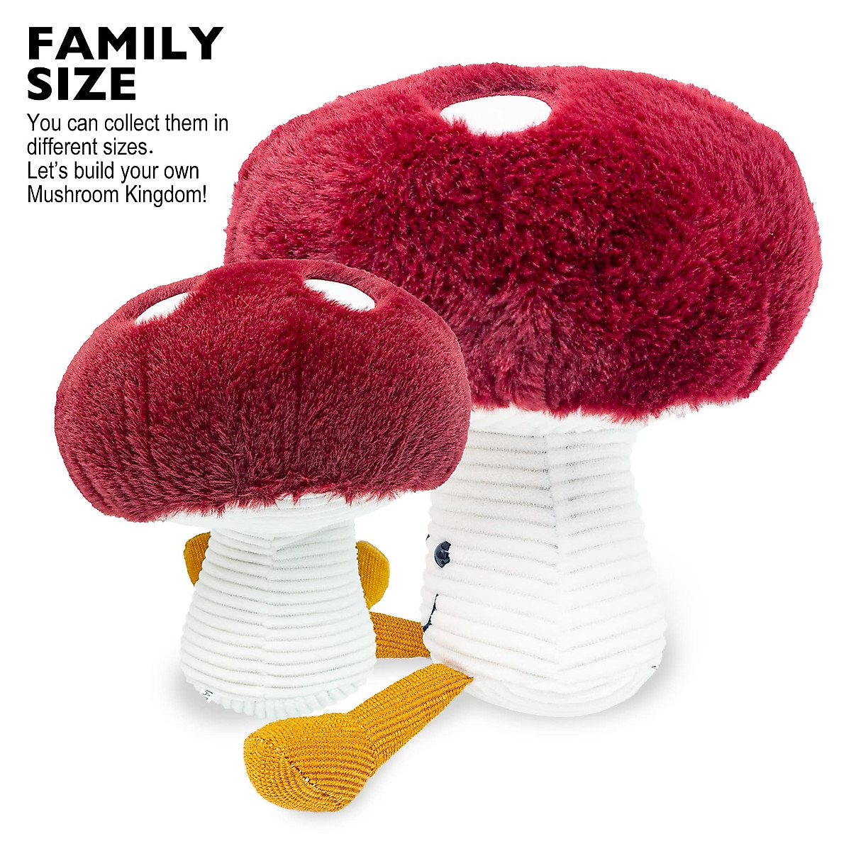 Onsoyours Mushroom Plush 8 Inch, Cute Stuffed Funny Mushroom Plush Pillow for Kids or Home Decorations Plush Toys (Red Mushroom, Small)