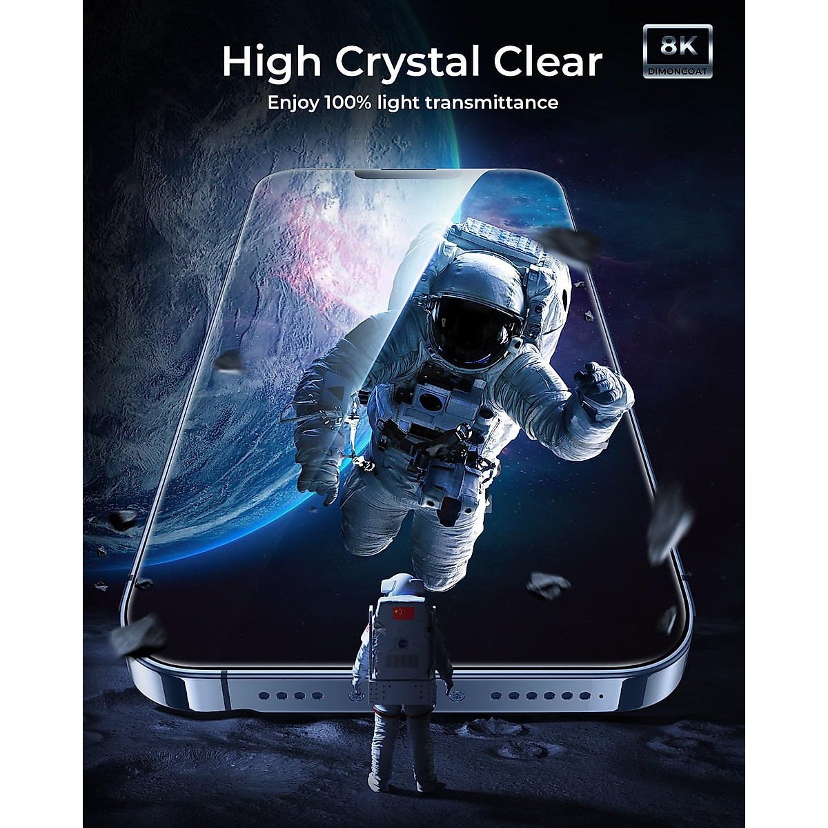 DIMONCOAT 4-PACK for iPhone 13 Pro Max/14 Plus Screen Protector [Auto Alignment Kit] Tempered Glass [10X Military Protection] Compatible 13Promax/14Plus 6.7" HD Diamonds Hard Film, Case Friendly