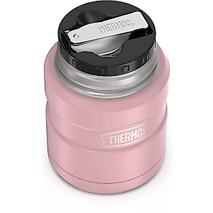 THERMOS Stainless King Vacuum-Insulated Food Jar with Spoon, 16 Ounce, Matte Rose