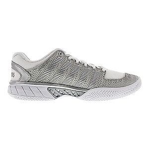 K-Swiss Women's Hypercourt Express Tennis Shoe, White/Silver, 6 M