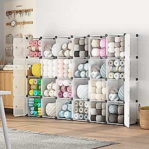 Aeitc 24 Storage Cubes- 14’’x14’’ Cube, More Sturdy (add Wire Panel), DIY Clothes Organizer, Craft Cube Storage with Doors, Bookshelf Units, Toy Storage Cabinets