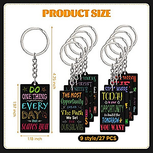 RUMIA 27pcs Inspirational Quote Keychains Acrylic Motivational Keychains Graduation Party Favors Mothers Day Birthday Gifts for Employee Coworkers Women Men Teacher Appreciation Gifts