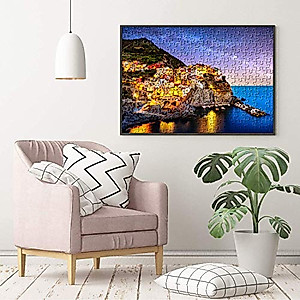 Jigsaw Puzzles 1000 Pieces for Adults Great View Puzzles Gift for Kids Friends Family Parents- Manarola Italy Puzzle Game Toy Large Size 27.56” x 19.66”