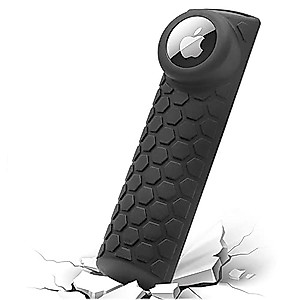 SaharaCase Amazon Fire TV Stick 4K (3rd Generation) Remote Silicone Case for Apple AirTag Lightweight Anti Slip Shockproof Silicone Cover (Black)