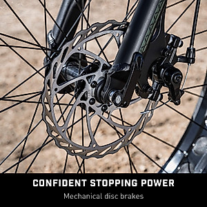 Mongoose Argus Trail Fat Tire Mountain Bike for Adult Men Women, 26-Inch Wheels, Mechanical Disc Brakes, 17-Inch Medium Aluminum Hardtail Frame, 16-Speed, Green