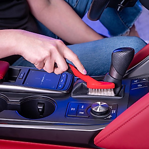 Mothers Car Detailing Brush for Stain and Hair Removal on Vinyl and Leather Seats - 2 Pack