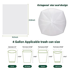 Inwaysin Small Trash Bags Biodegradable, Ultra Thick & Strong 4 Gallon Trash Bag, Unscented Small Garbage Bags, Easy Tearing Waste Basket Liners for Kitchen, Bathroom, Bedroom, Office,180 Counts
