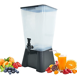 EASYROSE Beverage Dispenser 5 Gallon Drink Dispenser with Spigot, Juice Dispensers for Parties, Black Base