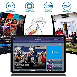 10 Inch Android Tablet pc, 64GB ROM 128GB Expand, Octa-Core Tablets, IPS HD Touch Screen,Google Certificated Wi-Fi Tablets, G+G, 8MP Camera, Long Battery Life,Black-(with Leather case)……………