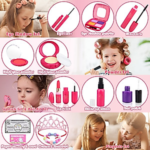 Toddler Girl Toys, Unicorn Pretend Makeup Kit for Girls, Kids Play Makeup Set for Kids 3-5 4-6, Toddler Makeup Kit with Fake Makeup Set, Car Key & Make up Toy for Age 3 4 5 Year Old Girl Gifts