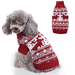 Christmas Dog Jumper Knitted Pet Dog Christmas Sweater Soft Winter Dog Jumper Coat Pet Xmas Sweater Clothes for Small Medium Large Dogs Cats Christmas Costume (Medium, Style-2)