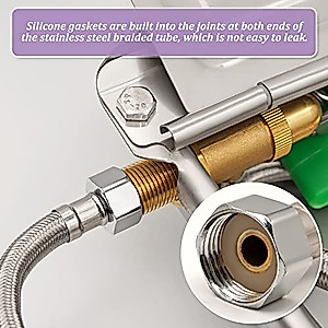 KHEARPSL Automatic Water Bowl with Brass Float Valve, Drain Hole and Hose, Stainless Steel Dog Water Bowl Livestock Waterer for Cattle Pig Goat Dog