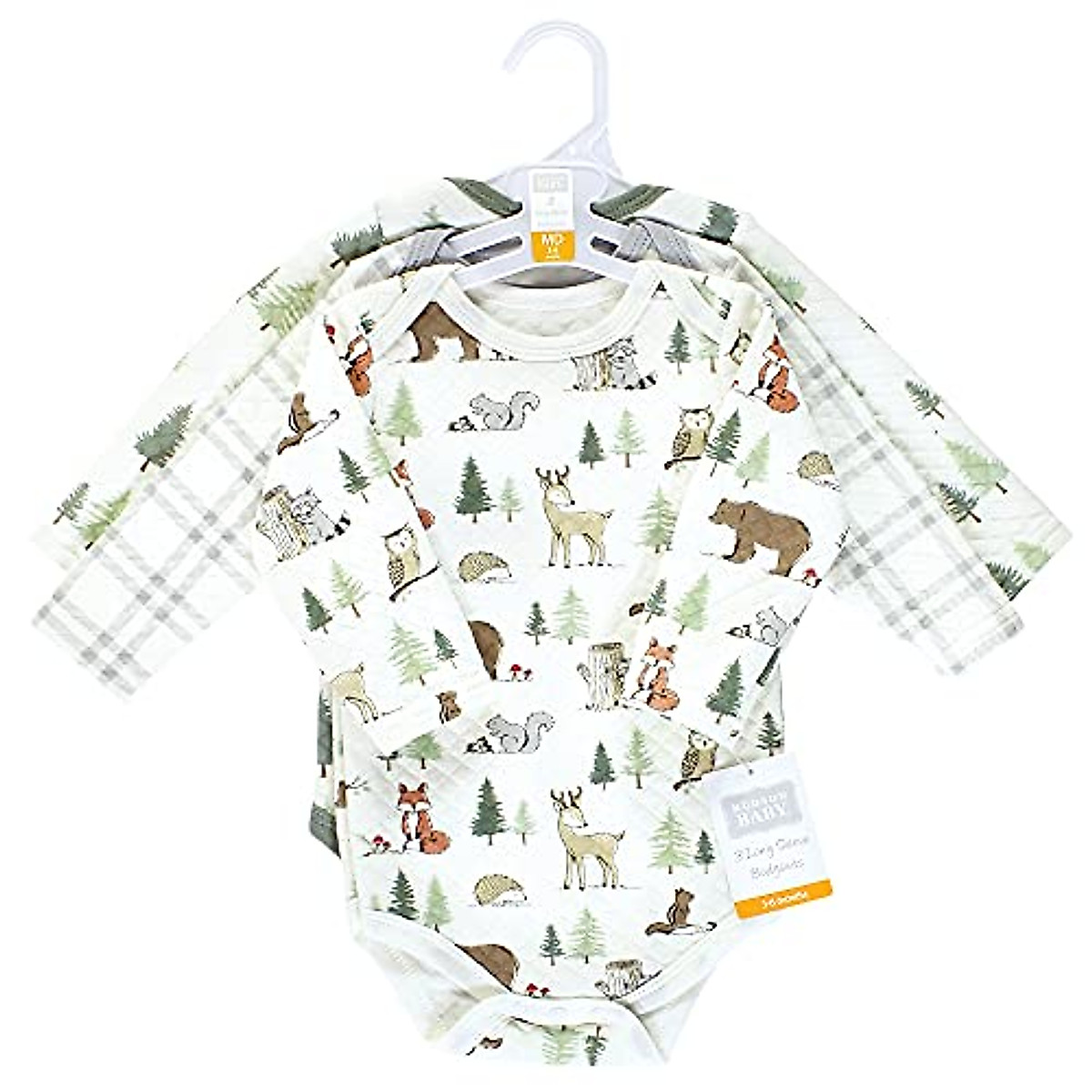 Hudson Baby Girls Quilted Long Sleeve Cotton Bodysuits And Toddler T-Shirt Set, Forest Animals, 6-9 Months US