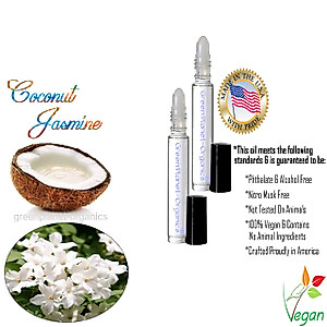 Set of 2: Coconut Jasmine Perfume Oil (Smells Like Vacation!) .33oz x2