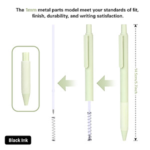 Drawdart 14 Pack Ballpoint Pens,Cute Pens for Note Taking,Pastel Pens Black Ink Medium Point 1.0mm,Retractable Pretty Journaling Pens Office Supplies for Women & Men, Best Gift Pens for Smooth Writing