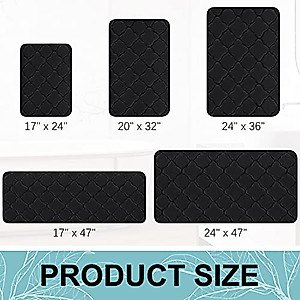 OLANLY Memory Foam Bath Mat Rug, Ultra Soft Non Slip and Absorbent Bathroom Rug, Thick Bath Rug Carpet for Bathroom Floor, Tub and Shower, 32x20, Black