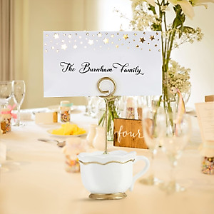 CLEVER SIGNS Gold Place Cards for Wedding or Party, 100 Pack, 2" X 3.5, Double Design, Gold Foil Stars and Line, Scored for Easy Folding, Place Cards for Table Setting, Seating Place Cards for Tables