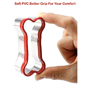 4Pcs Large Dog Bone Cookie Cutters Set, Dog Treats Cookie Cutter, Dog Bone Shapes Cutters, Homemade Dog Biscuit Treats Cutters, Coated with Soft PVC for Protection,4.7" 3.9'' 3.2'' 2.4"