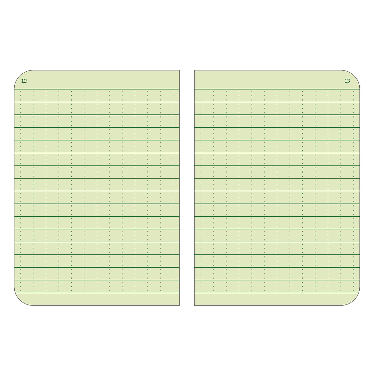 Rite in the Rain Weatherproof Mini-Stapled Notebook, 3 1/4" x 4 5/8", Green Cover, Universal Pattern, 3 Pack (No. 971FX-M), 4.625 x 3.5 x 0.125