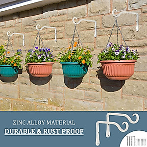 BOLITE 18032 Hanging Plant Brackets, 6 Inch Plant Hooks, Decorative Wall Plant Hanger for Hanging Bird Feeders, Planters, Lanterns, Wind Chimes, Indoor & Outdoor Home Decors, 2 Pack, Retro White