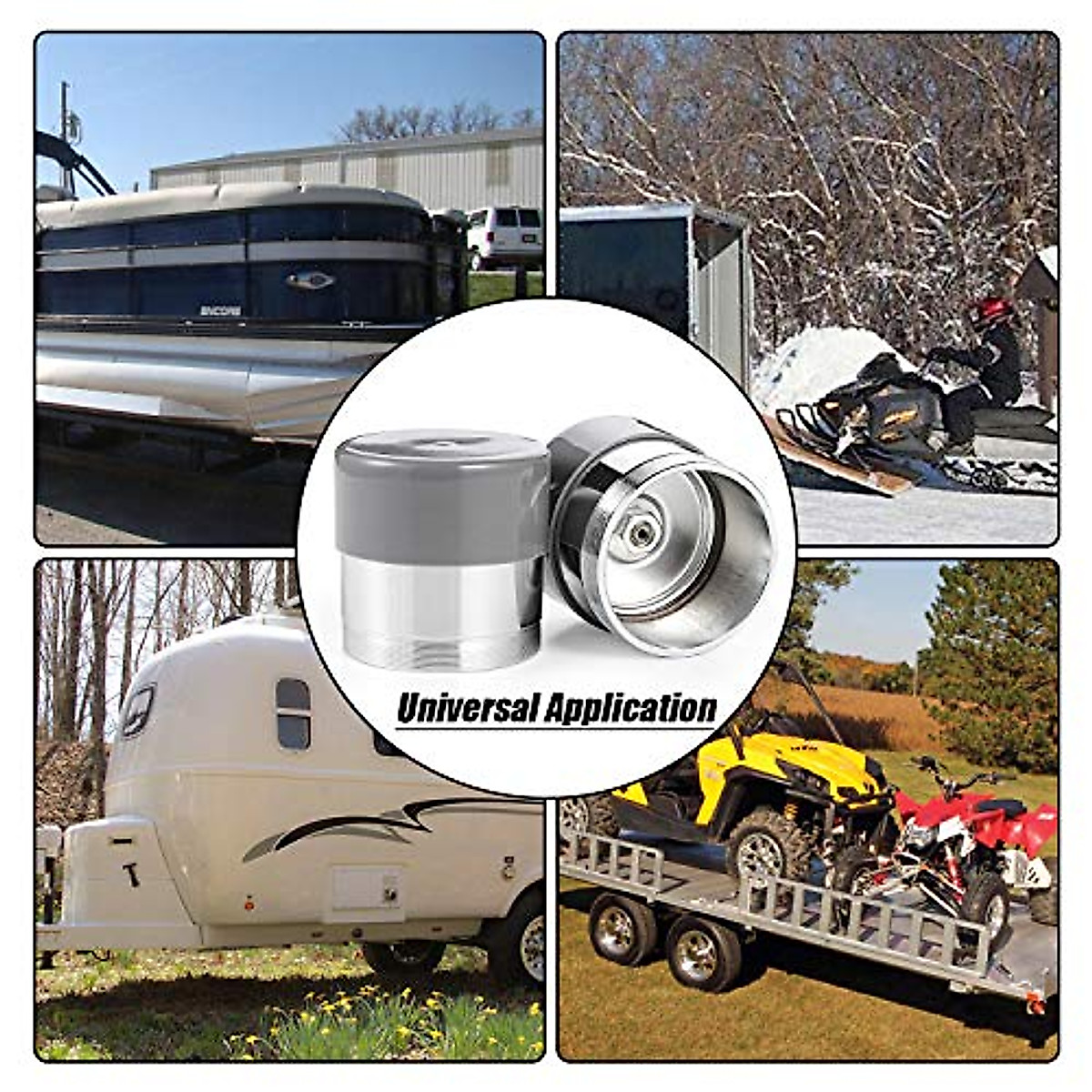 CZC AUTO 1.98 Inch Bearing Protectors with Protective Bras for Trailer Boat, Chromed, Pair