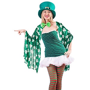 Skylety St. Patrick's Day Printed Scarf Long Shamrock Shawl Irish Theme Scarf for Holiday Outfits Accessories (Color Set 1, 3 Pieces)