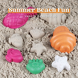 JOYIN 25 Pieces Beach Sand Toys Set with Mesh Bag Including Bucket, Car, Shovels, Rakes, Watering Can, Molds for Kids Summer Outdoor Beach Fun