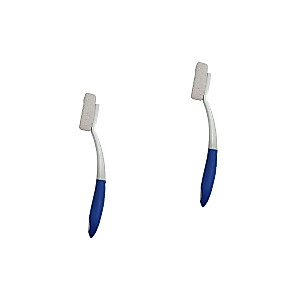 2Pcs Pumice Stone Brush Pedicure Tools Handle Hard Skin Remover for Foot Hands File Exfoliation (Blue)
